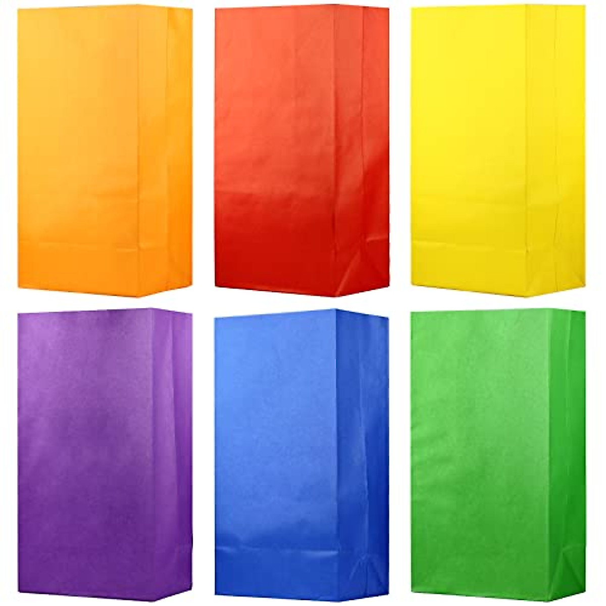 MOZRRO Mix Color 12 Pack Gift Bags with Thankyou Sealing Stickers, Great for Christmas, Gifts, Lunch, Party, Sweets, Goodies, Retail & Tchotchkes 10.2" x 5.5" x 3.5"