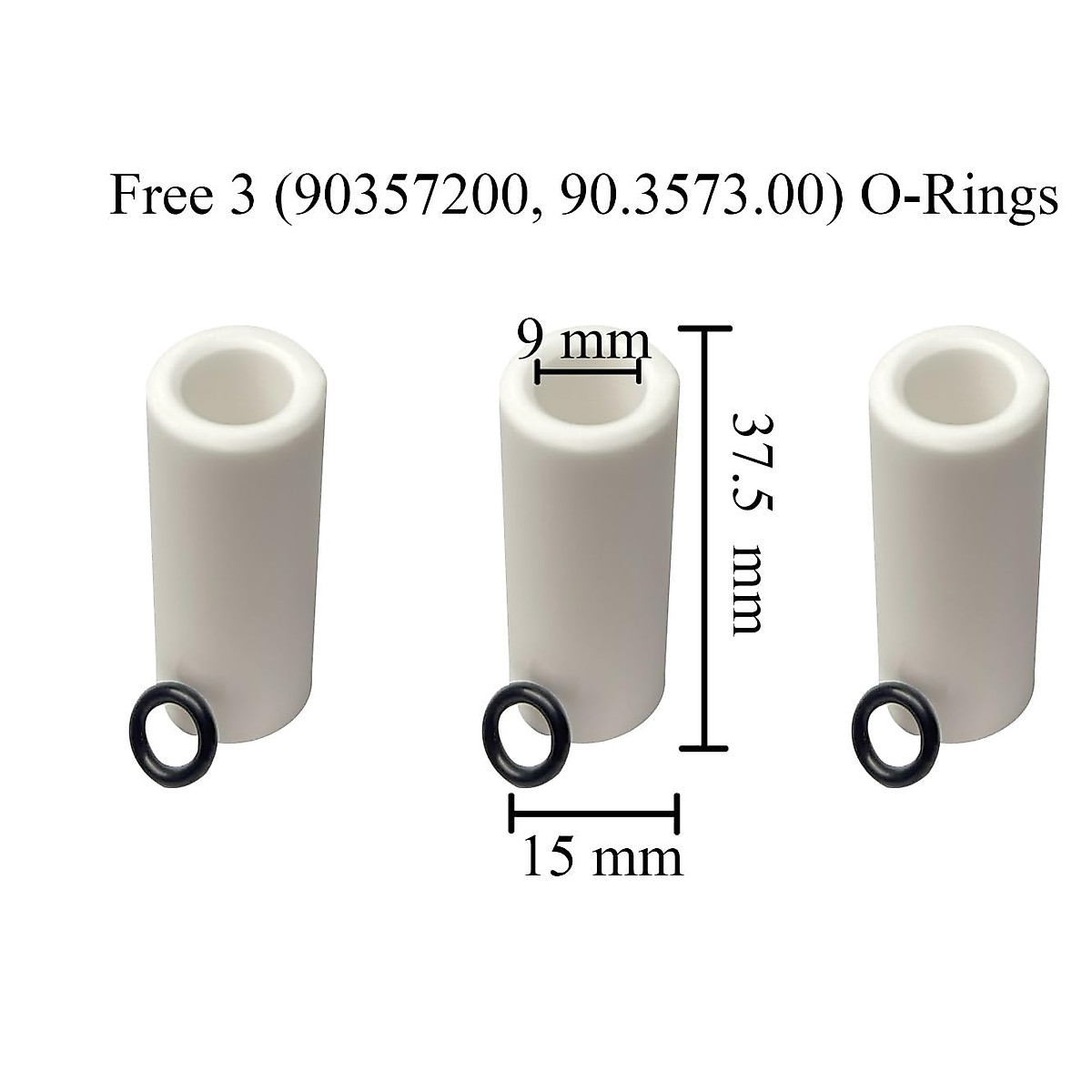 3-Pack 52040009 GP General Pump Replacement Ceramic Piston 15mm fits GP Interpump 15x9x37.5