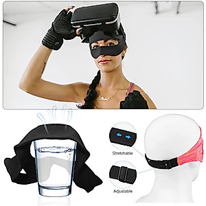 Vr Eye Mask Cover Adjustable Elastic Sweat Band Breathable Washable Facemask Cover VR Accessories for O-culus Quest 2/HTC Vive/ps/Samsung (Color : 2 PCS-A)