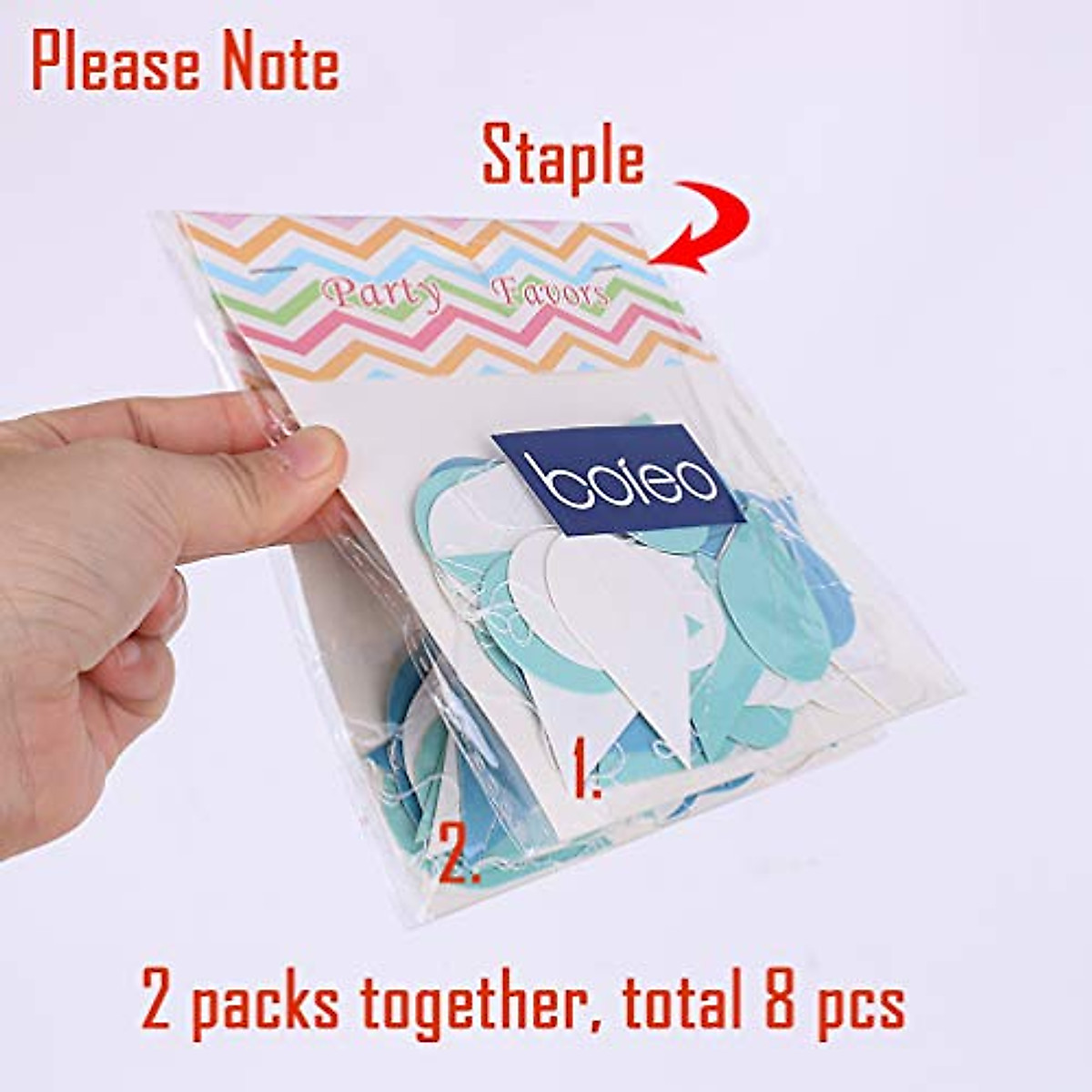 Baby Shower Wedding Birthday Party Decorations Paper Bunting Raindrop Banners Flags Garlands (Blue)