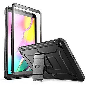 SUPCASE for Galaxy Tab A 10.1 Case with Screen Protector (Unicorn Beetle Pro), [Built-in Stand] Full-Body Rugged Heavy Duty Protective Tablet Cover for Samsung Galaxy Tab A 10.1 (2019), Black
