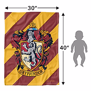 Harry Potter Lightweight Baby Blanket, 30"X40", Gryffindor Crest Unisex for Infants Girls & Boys