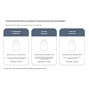 Merino Kids Winter-Weight Quilted Baby Sleep Bag for Toddlers 2-4 Years, Riverstone - Light Grey