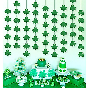 jollylife 12PCS St. Patrick’s Day Shamrock Decorations - Lucky Irish Party Hanging Ornaments Garland Cutouts