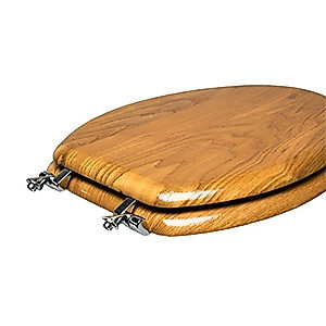 Bath Décor 5F1E4-17CH Hand-Selected Premium Grade Wood, Decorative Front Toilet Seat, Mustard Yellow