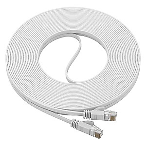 Ultra Clarity Cables Cat 6 Ethernet Cable, Flat 50 Feet LAN, UTP Cat 6, RJ45, Network Cord, Patch, Internet Cable - 50 ft - White