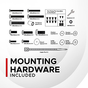 Universal Under TV Mount, White, Compatible with Bose Smart Soundbar 300/500/550/600/700/900/Ultra, TV Speaker, Soundtouch 300 - Invisible Once Fitted, Fast & Easy Way to Mount Your Sound Bar