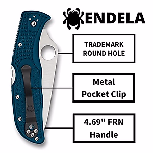 Spyderco Endela Lightweight Knife with 3.41" K390 Premium Steel Blade and Durable FRN Handle - PlainEdge - C243FPK390