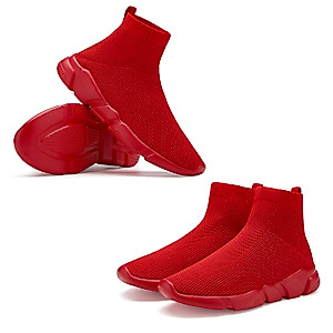 Men's Socks Sneakers Slip On Lightweight Breathable Comfortable Fashion Walking Shoes All Red Size 12