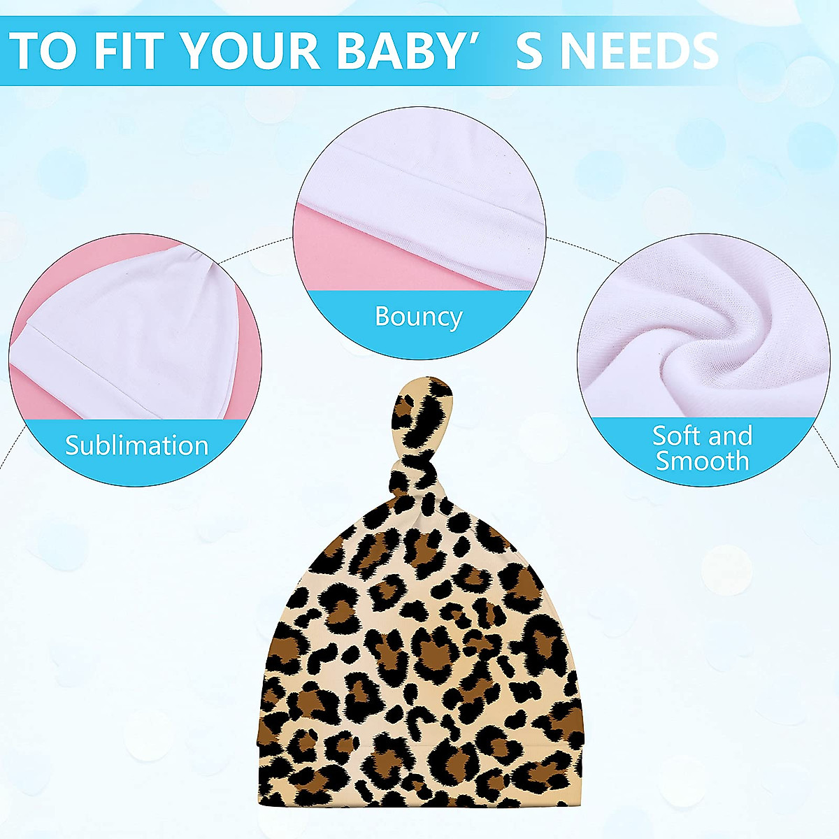 Sublimation White Blank Baby Knotted Beanie Hat and Gloves for Newborn (2)