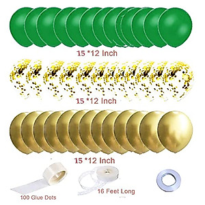 Graduation Party Decorations 2023 Green Gold/Green Gold Balloons St. Patrick’s Day Decorations 45pcs Balloons Green Graduation Decorations/Green Gold Birthday Party Decorations Summer Mexican Party