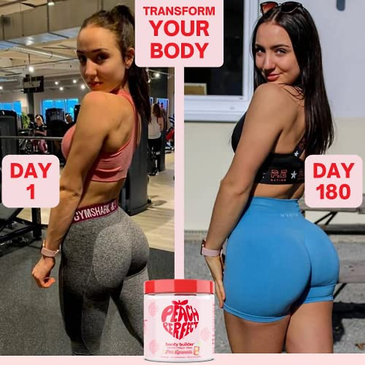 Peach Perfect Creatine for Women Booty Gain, Muscle Builder, Energy Boost, Pink Lemonade, Cognition Aid | Collagen, BCAA, lean muscle, Creatine Monohydrate Micronized Powder, Alt Creapure, 30 Servings