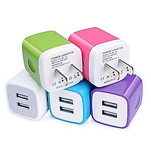 USB Charger Plug,Wall Charger,Charging Block,5-Pack 2.1A/5V Portable Power Cube Charger Adapter Compatible for iPhone 14/13/12/11 Pro Max/Xs Max/XR/X/8/7/6S/6 Plus,Samsung Galaxy S23 S22 S21,LG,Moto