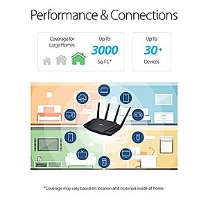 ASUS WiFi 6 Router (RT-AX3000) - Dual Band Gigabit Wireless Internet Router, Gaming & Streaming, AiMesh Compatible, Included Lifetime Internet Security, Parental Control, MU-MIMO, OFDMA