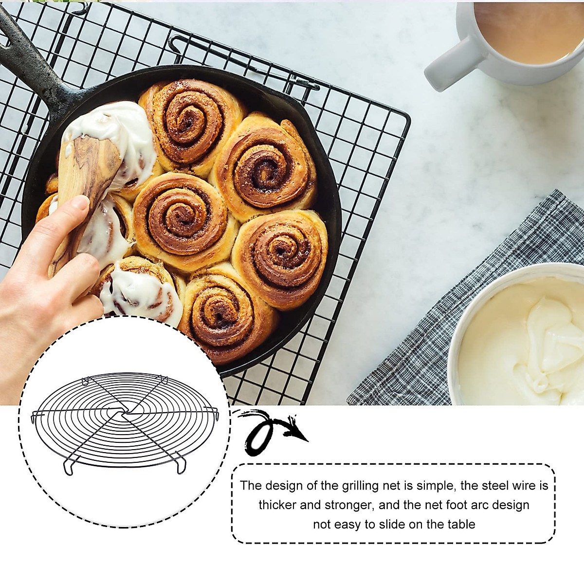 GANAZONO 1pc Cooling Rack Cooling Net Wire Cooling Rack Wire Cooking Racks Steamer Rack Small Cooling Rack Cookie Cooling Rack Shortening for Baking Cooling Tray Oven Rack Iron Food