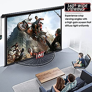Aoxun 120" Motorized Projector Screen - Indoor and Outdoor Movies Screen 120 inch Electric 4:3 Projector Screen W/Remote Control