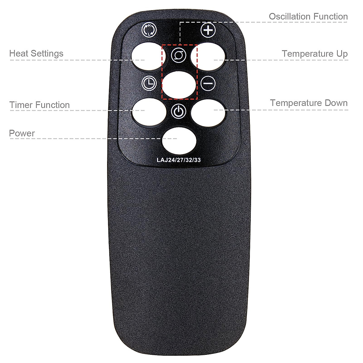 Replacement Remote Control for Lasko 2033617A 2033617B 2033627 5790 5592 CT22410 CT22420 CT16670 CT22650 CT22722 CT22766 CT30754 CT30754C CT32950 CT32960 751320 5165 5160 Ceramic Tower Heater