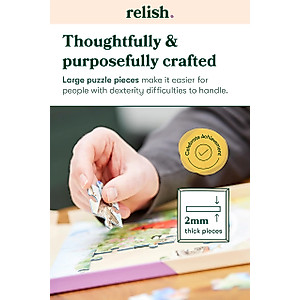 Relish Large Piece Puzzles for Seniors, 35 Piece Bathing Birds Jigsaw Puzzle, Dementia Products for Elderly