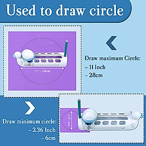 Ecohu Circle Cutter for Paper Crafts, Cutting Diameter 3 in to 11.8 in, Large Circular Cutter Tool, Rotary Compass Circle Cutting Draw of Different Size for Cards Making, DIY Arts