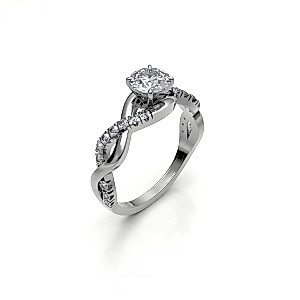 0.70cts Solitaire Diamond Engagement Ring 14K White Gold 0.55cts Certified Center Diamond Split Shank Setting Infinity Anniversary Wedding Band Ring For Women (Color HI, Clarity I1/I2)(white gold)