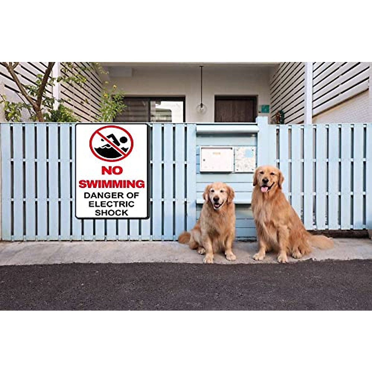Tin Sign Swimming pool sign no lifeguard on duty swimming risk sign Home Gate Garden Bar Restaurant Cafe Office Shop Club Decoration 12x16inch