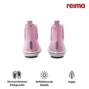Reima Ankles Waterproof Low Cut Rain Boots Outdoor Rubber Boot for Kids, Light Pink, 13/13.5 Little Kid