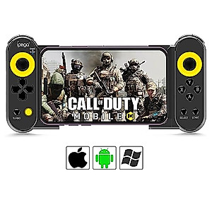 Joso Bluetooth Gaming Controller for iPhone, Android, PC, Direct Play, Stretchable, Gamepad Joystick for iPhone 14 13 12 Pro Max, Galaxy S23 S22 Ultra, iPad mini, Tablet Under 10", Fire HD 10, 8