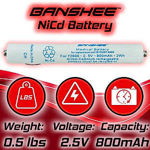 Banshee Battery Replacement for Welch Allyn 72600 72837 22820 12800 PocketScope