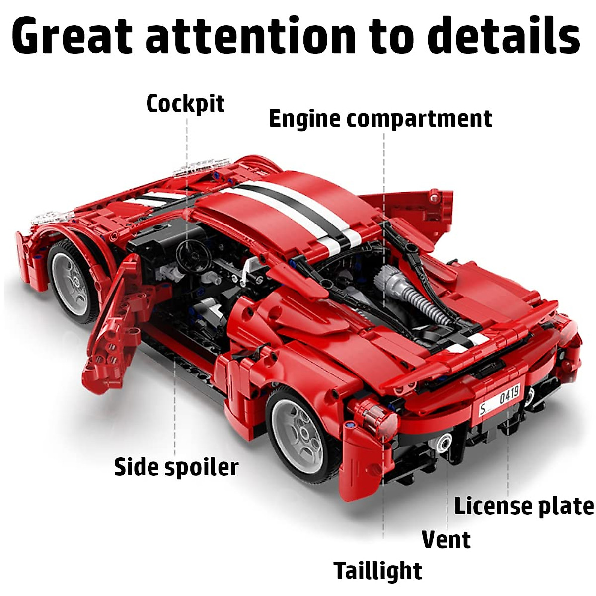 WISEPLAY Car Building Kits for Adults and Kids - Collectible Car Models Kits to Build for Adults and Kids -Technic Set 1:12 Scale 1126 Pieces - Great Birthday Gift for Adults, Teenagers and Kids