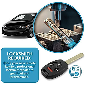 [1 PCS]Doiplent N5F-S0084A Key Fob Replacement Keyless Entry Remote Control Uncut Ignition Transponder Key for Honda 2006-2013 Civic EX EX-L SI