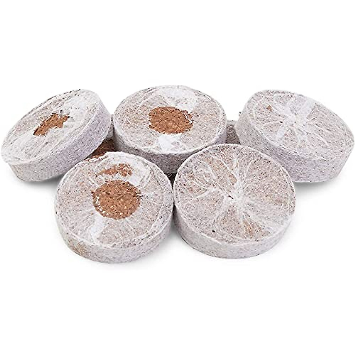 Coco Coir Pellets, Soil Disks Wrapped in Non-Woven Fabric (1.5 in, 36 Pack)
