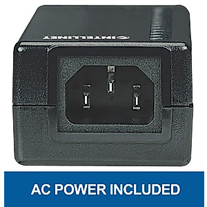 Intellinet PoE Injector - Converts Non-PoE to PoE Connections - Use CAT5 Ethernet Cable with RJ45 to Provide Both Power and Data – Supplies 15.4W up to 100 M (328 ft) Black 524179
