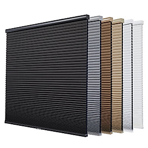 Persilux Cordless Blackout Honeycomb Window Shades, Room Darkening Blinds for Home - 23"W x 48"H, Easy Install