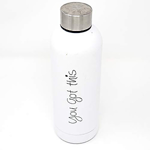 Milky Chic You Got This Water Bottle, 17oz Insulated Stainless Steel Flask with Motivational Quote for Travel, Picnic, Gym and Camping, Leakproof and No Sweat, Keeps Drinks Hot and Cold