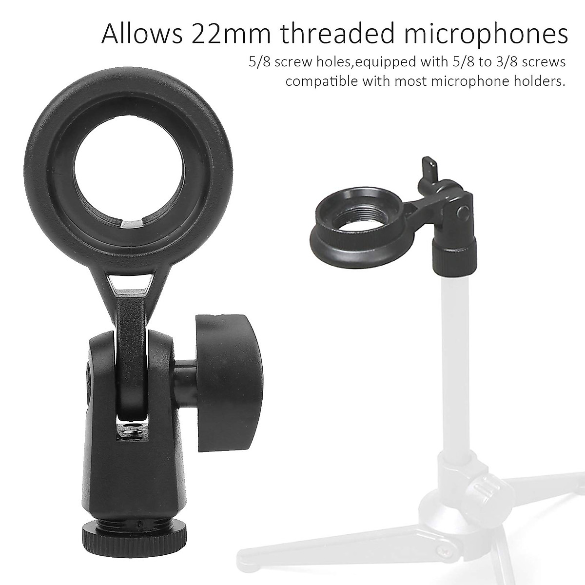 Microphone Holder, Portable Anti Vibration Mic Stand Adapter Microphone Shock Mount for 22mm/0.9in Microphones for Recording Studio