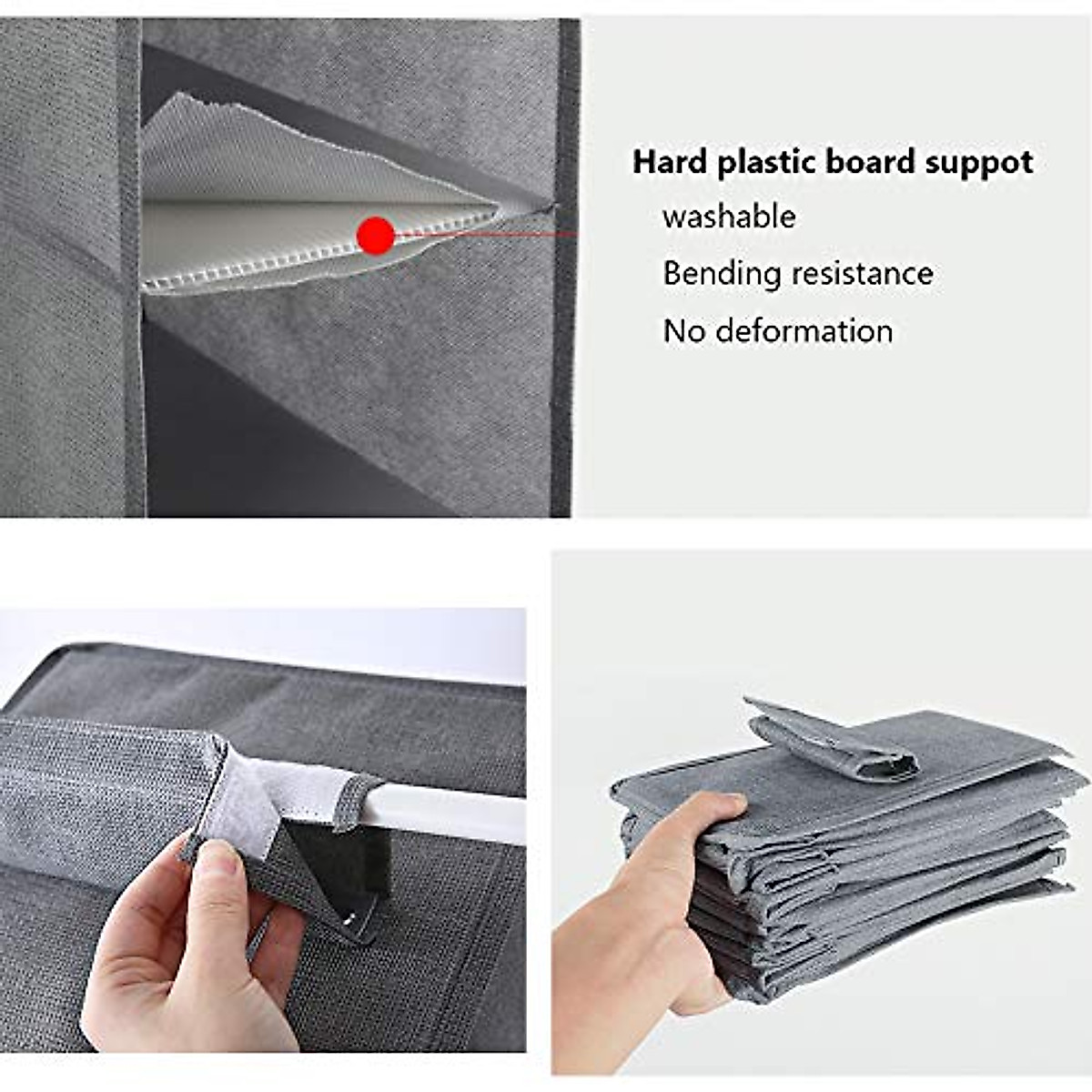 Hanging Shoe Shelves, 10 Shelves Hanging Shoe Organizer for Closet, Shoes Holder Storage Shelves, Shoe Storage Hanging Shoe Holder, Breathable No-Wover Fabric for Shoes, Closet and Baby Things, 2 pack