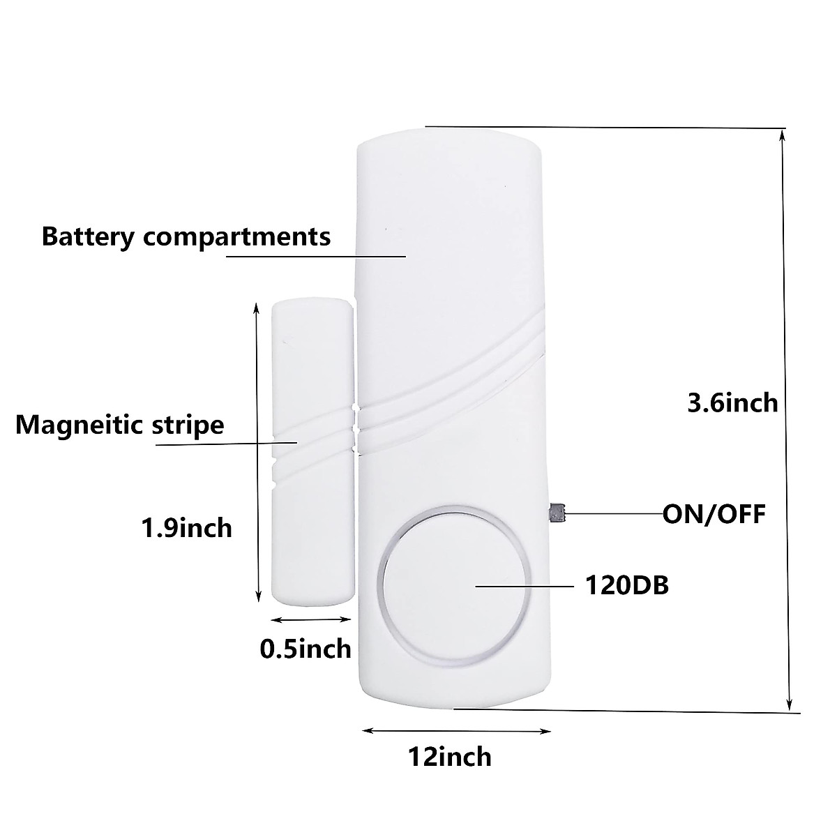 2 Pack Window Door Alarm, Door Sensor Alarm for Kids Safety, Alarm System for Home Security with No Batteries for Pool, Garage, Apartment, Dorm, RV and Office