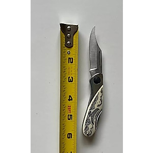 440 STAINLESS STEEL Pocketknife - White Handle, Outdoor, Hunting, Camping, Household - Stainless Steel Material