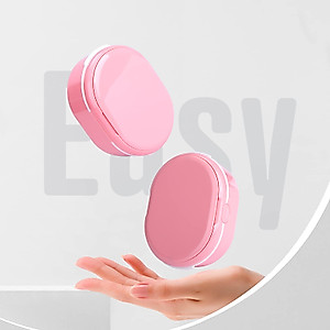 Double Layer Dry and Wet Separation Portable Retainer Case Kit, with Strainer Aligner Removal Tool, Layered Seal Against Dust Denture Case, Orthodontic Dental Retainer Box for Household Travel (Pink)