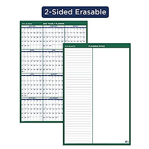 AT-A-GLANCE 2023 Erasable Calendar, Dry Erase Wall Planner, 24" x 36", Large, Vertical, Reversible for Notes & Planning Space (PM21028)