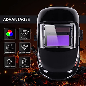 Welding Helmet Auto Darkening ANDELI Welding Helmet Solar Powered Area Welding Mask with Top Optical Clarity 1/1/1/2 (Basic Edition)¡­¡­