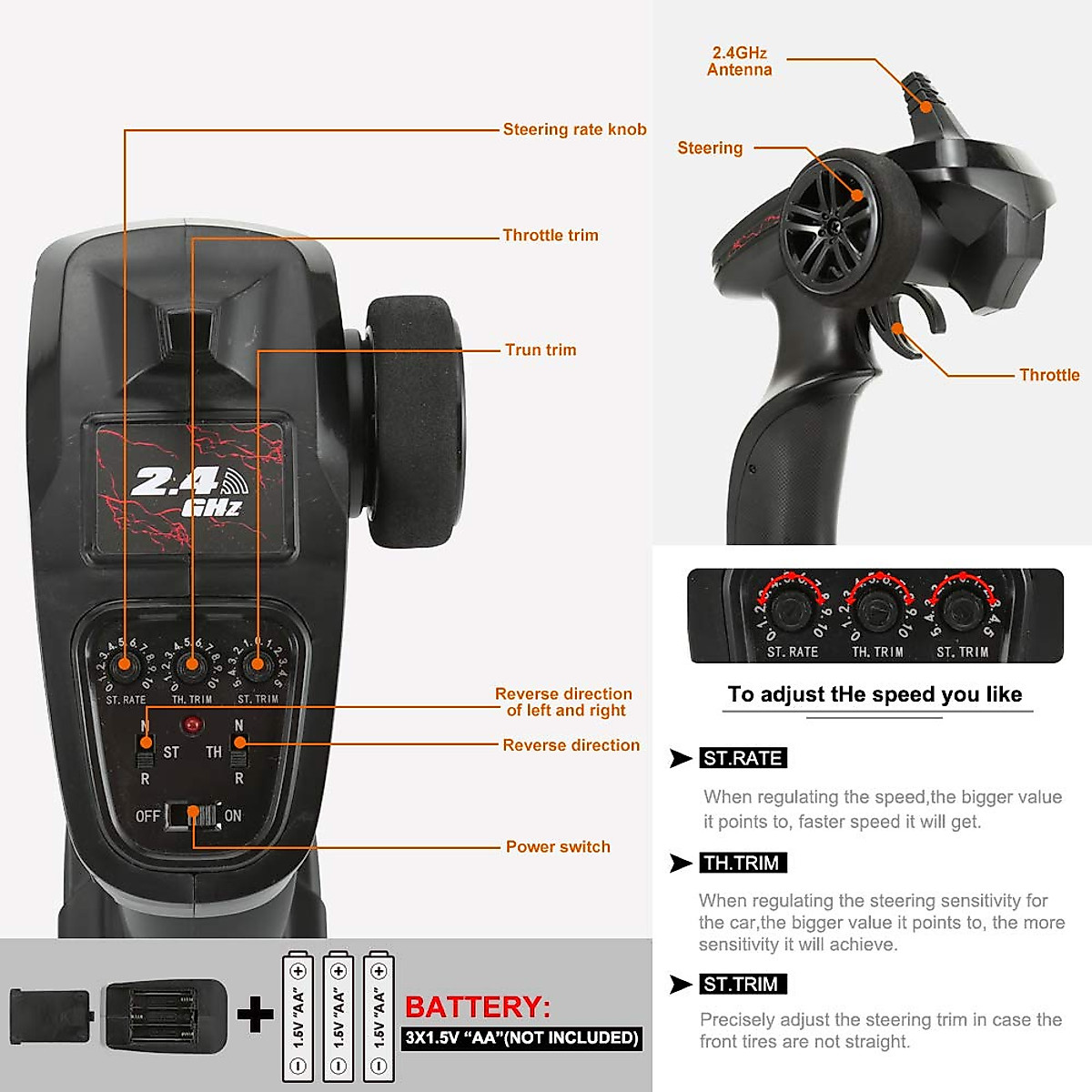 RC Car, Electric Remote Control Model Racing Car 1/18 Scale Off Road 2.4 Ghz Radio, Flexible 4WD High Speed Rc Truck, Best RC Trucks For Beginners, White