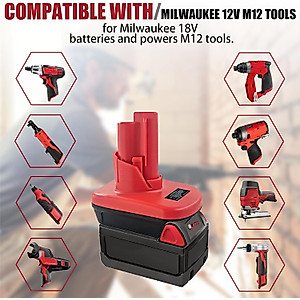 URUN 【Upgraded】 Set of 1 Battery Adapter for Milwaukee M18 to M12, for Dewalt 20V Battery Adapter Converter to Milwaukee 12V Power Tools
