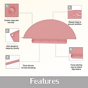 Silicone Toddler Placemats, Food Catching Baby Placemats for Kids Toddler Children Reusable Baby Food Mats for Restaurant, 2Pack,Baby Blue/Pink