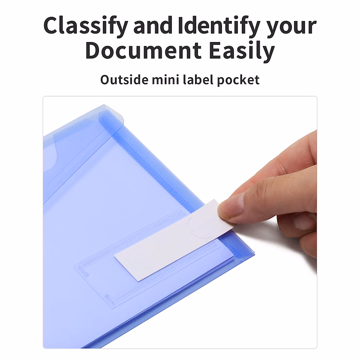 Sooez 24 Pack Plastic Pencil Pouch, Clear Poly Envelopes File Bag Bill Bag Pencil Case with Label Pocket, Plastic Pencil Case Bulk for A6 Size Files School, Office Storage