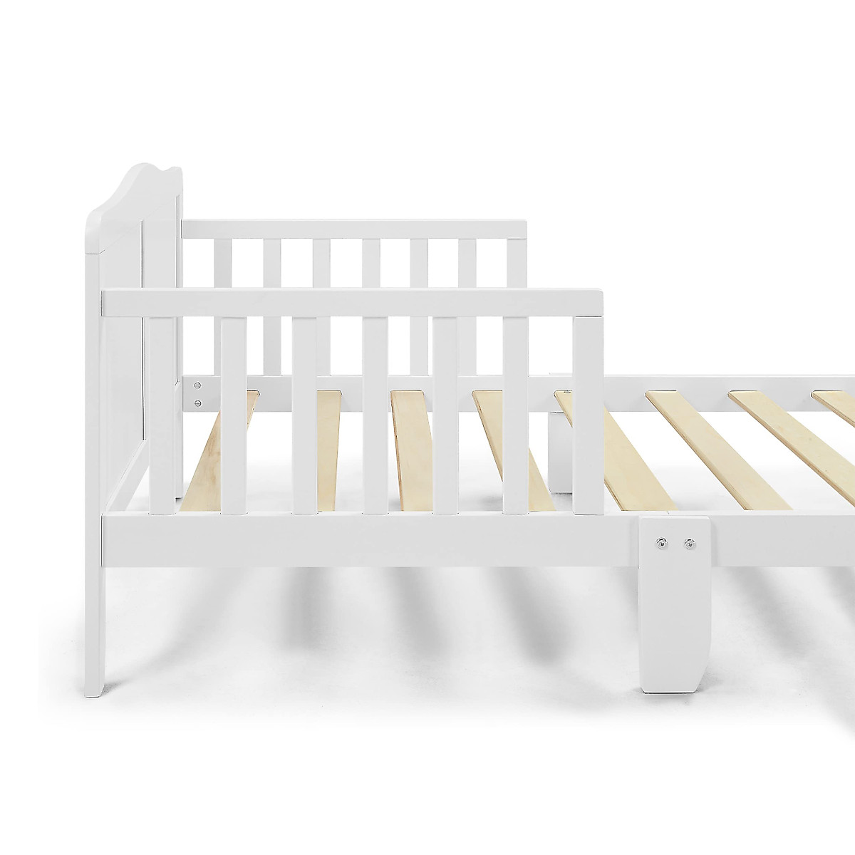 Olive & Opie Birdie Toddler Bed in White and White