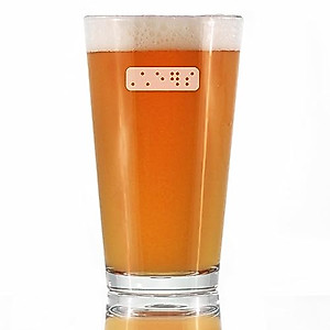 Braille Cheers Pint Glass for Beer - Fun Braille Gifts for Braille Teachers and Visually Impaired or Blind Braille Readers - 16 Oz Glasses