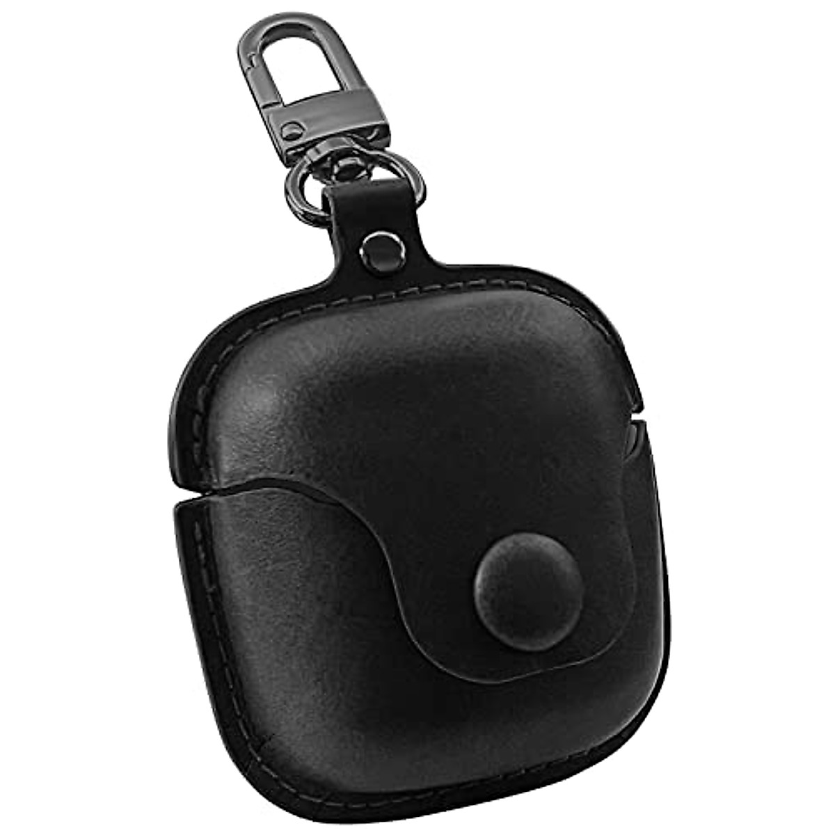 Geiomoo Leather Case Compatible with JBL Tune 220TWS, JBL Tune 225TWS, Portable Protective Cover with Keychain (Black)