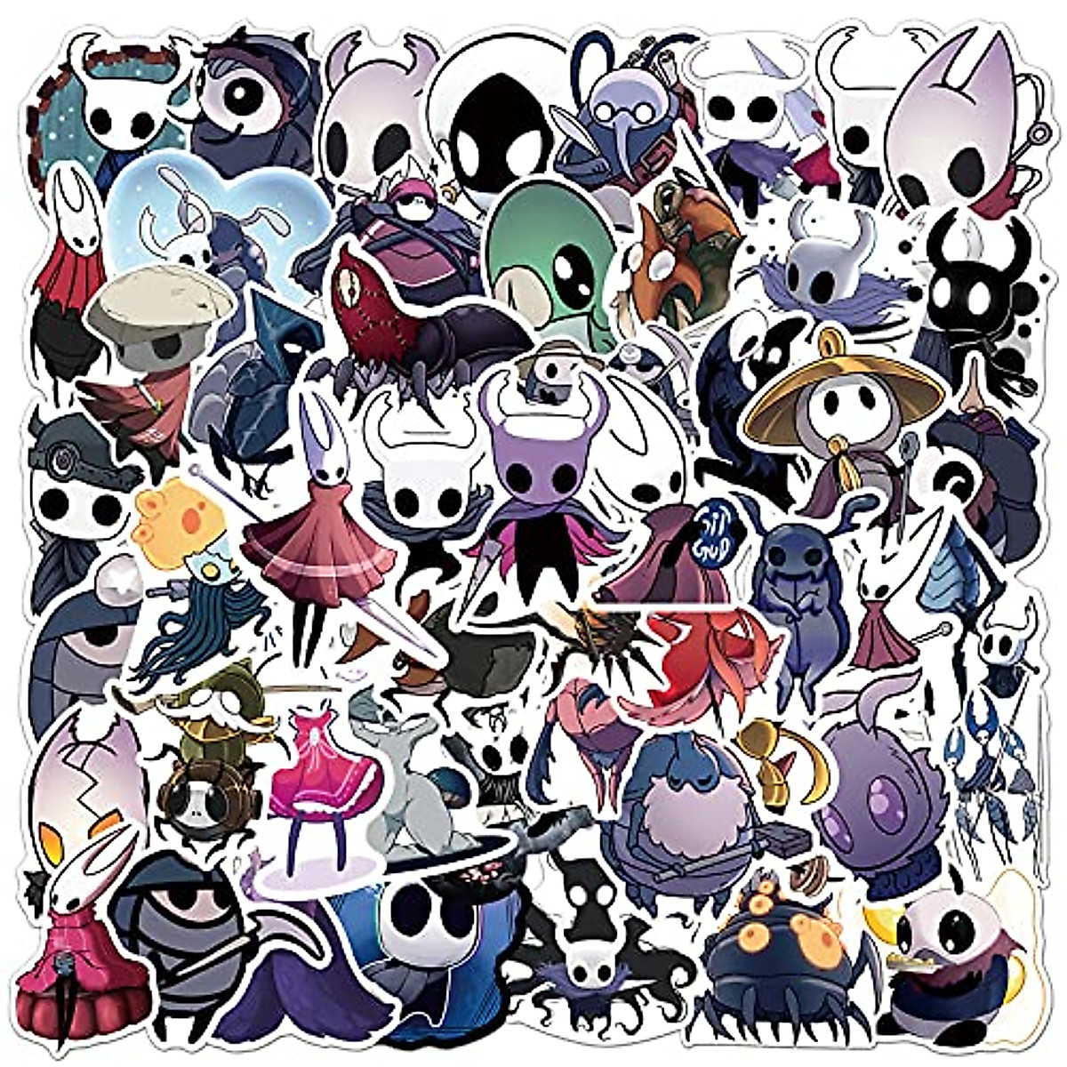 Hollow Knight Game Stickers| 50 Pcs | Larger Vinyl Waterproof Stickers for Laptop,Bumper,Water Bottles,Computer,Phone,Hard hat,Car Stickers and Decals, Game Stickers for Kid Teen Adult (HK)