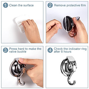 Apkhgtb Suction Cup Hooks for Shower, Bathroom, Kitchen, Glass Door, Mirror, Tile – Loofah, Towel, Coat, Bath Robe Hook Holder for Hanging – Waterproof Wreath Hanger (Silver 2Pack)